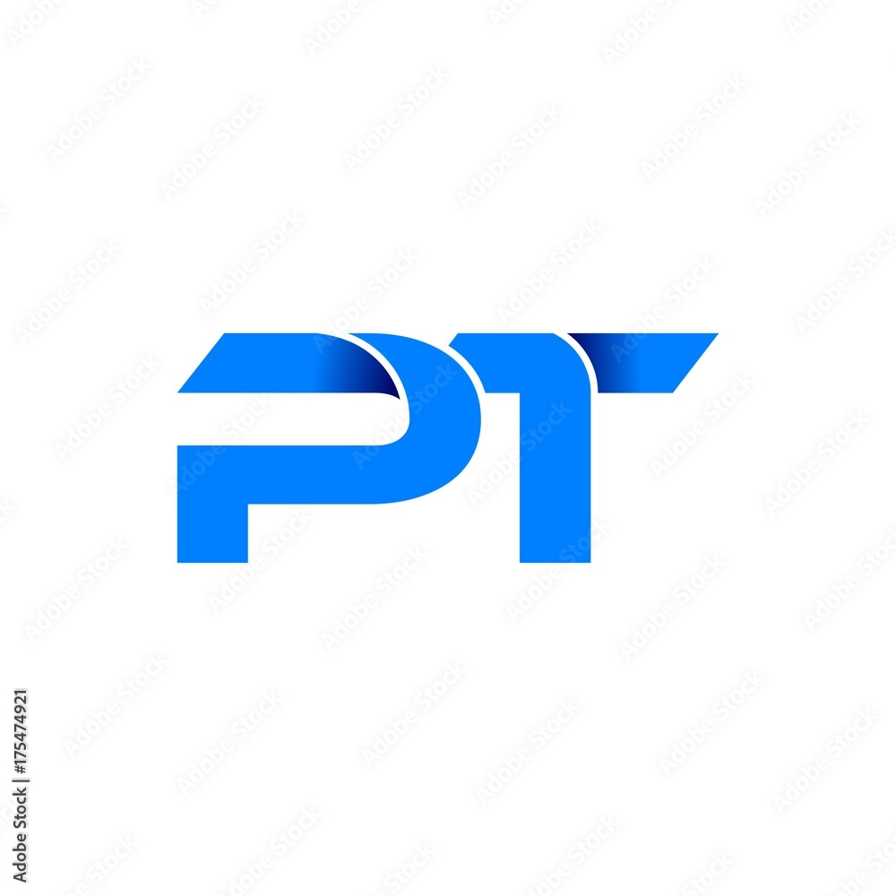 pt logo initial logo vector modern blue fold style Stock Vector | Adobe ...