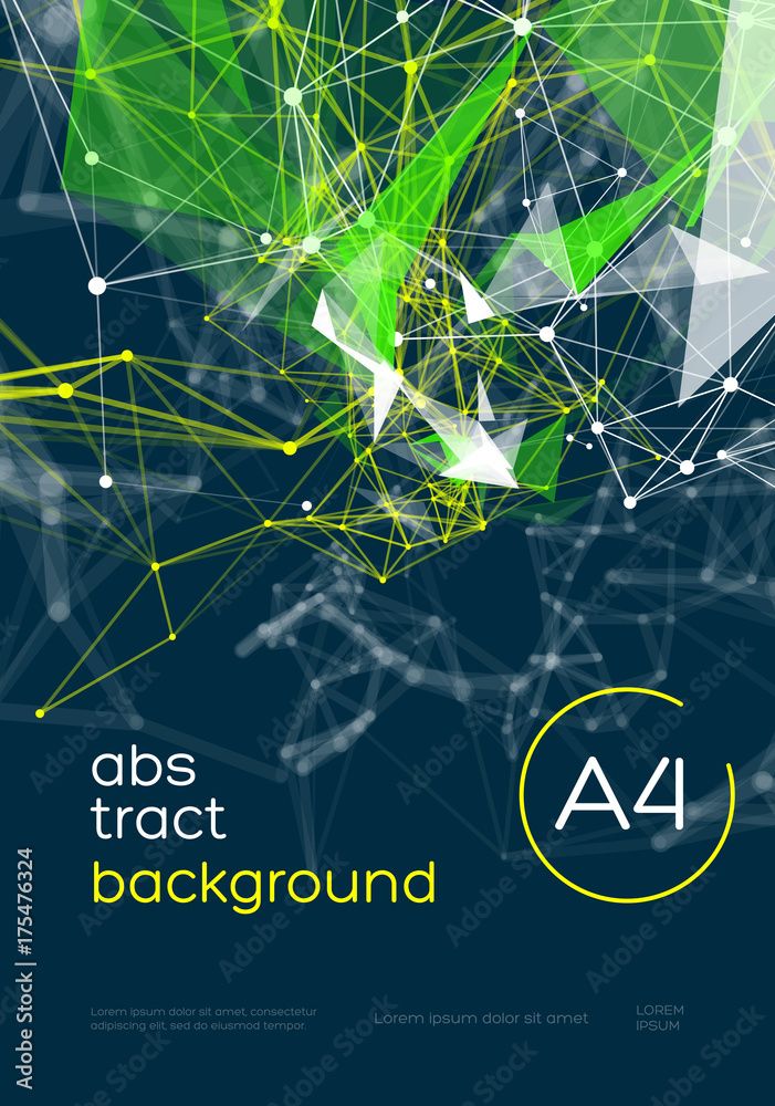 3D Abstract Mesh Background with Circles, Lines and triangular Shapes ...