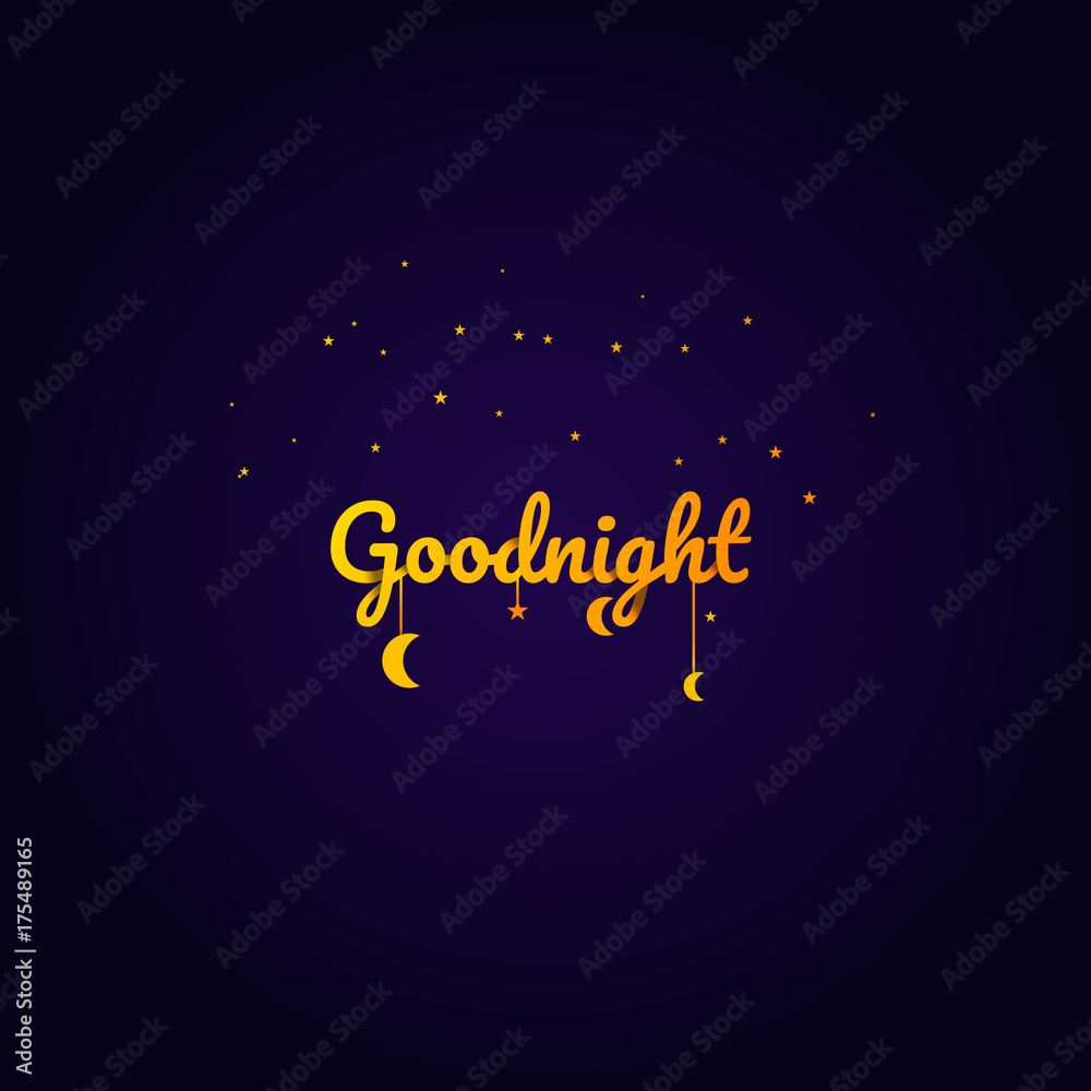 Goodnight and sweet dream, night and origami concept, vector art and ...