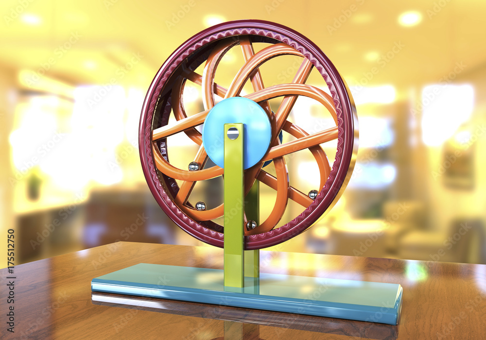 Perpetual motion machine, Perpetuum mobile, 3D illustration. 3D model ...
