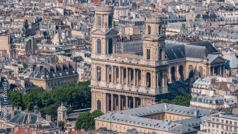 Video Stock Top view of Paris skyline from observation deck of ...