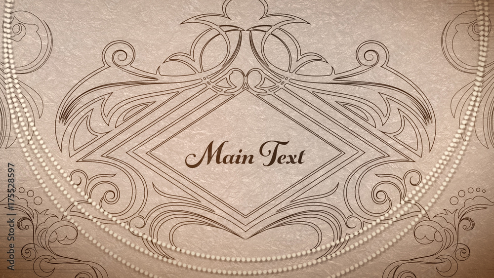 Pearls and Filigree Title Stock Template | Adobe Stock