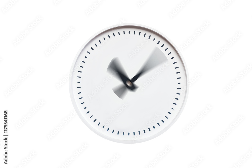 round white clock without numbers on white isolated background Stock ...