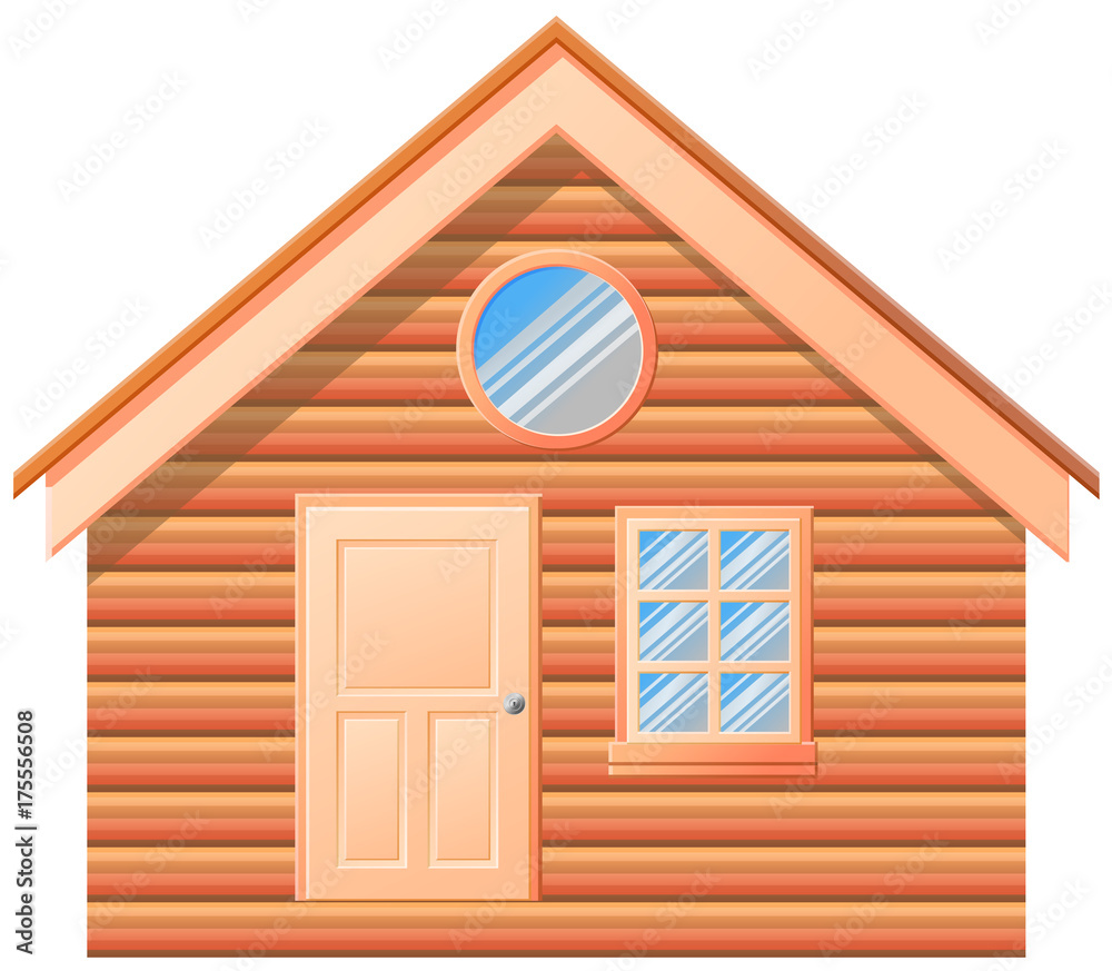 Small house log cabin vector image Stock Vector | Adobe Stock