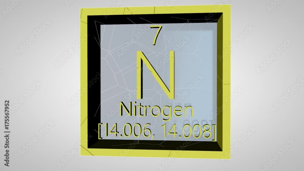 Nitrogen. Element of the periodic table of the Mendeleev system. Stock ...