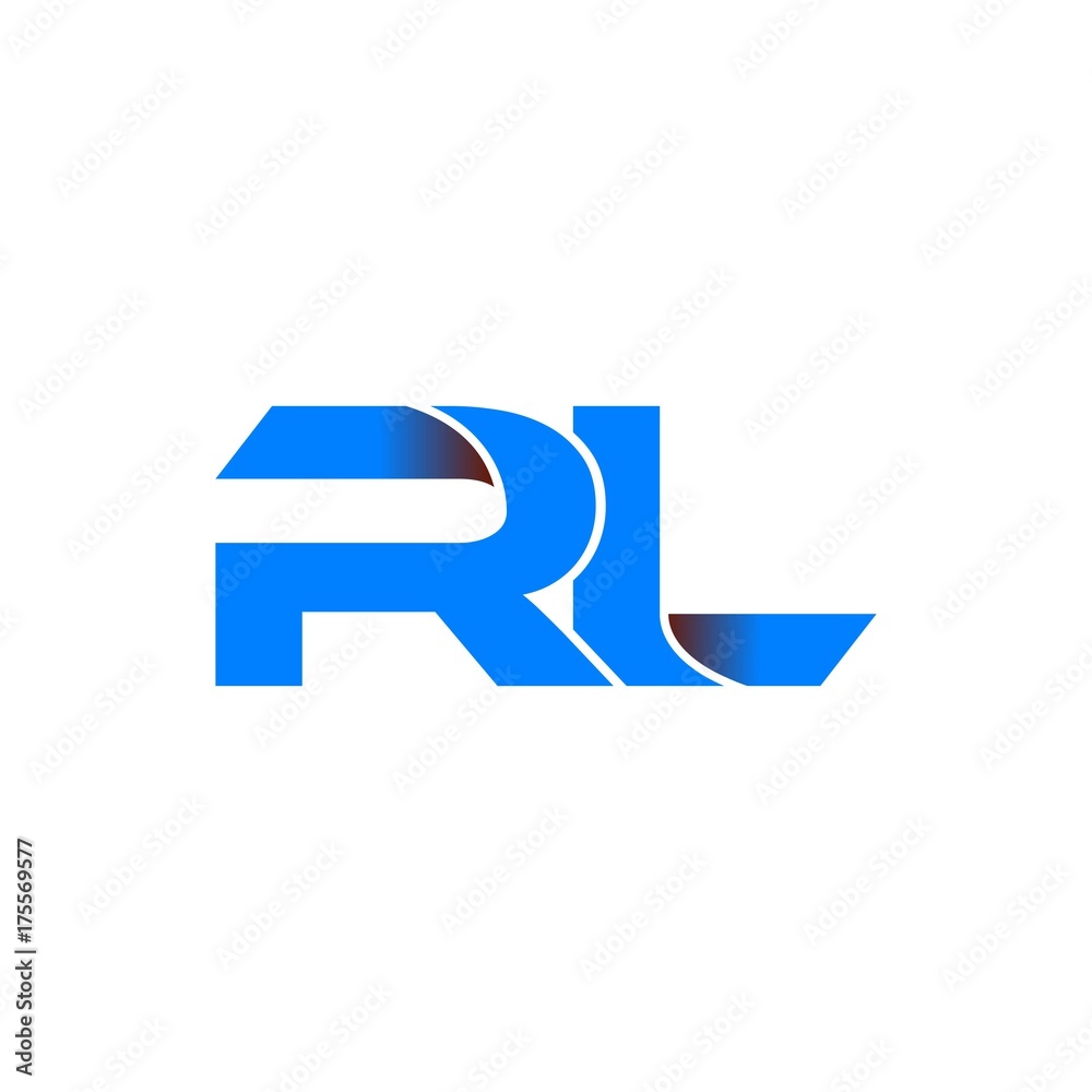 rl logo initial logo vector modern blue fold style Stock Vector | Adobe ...