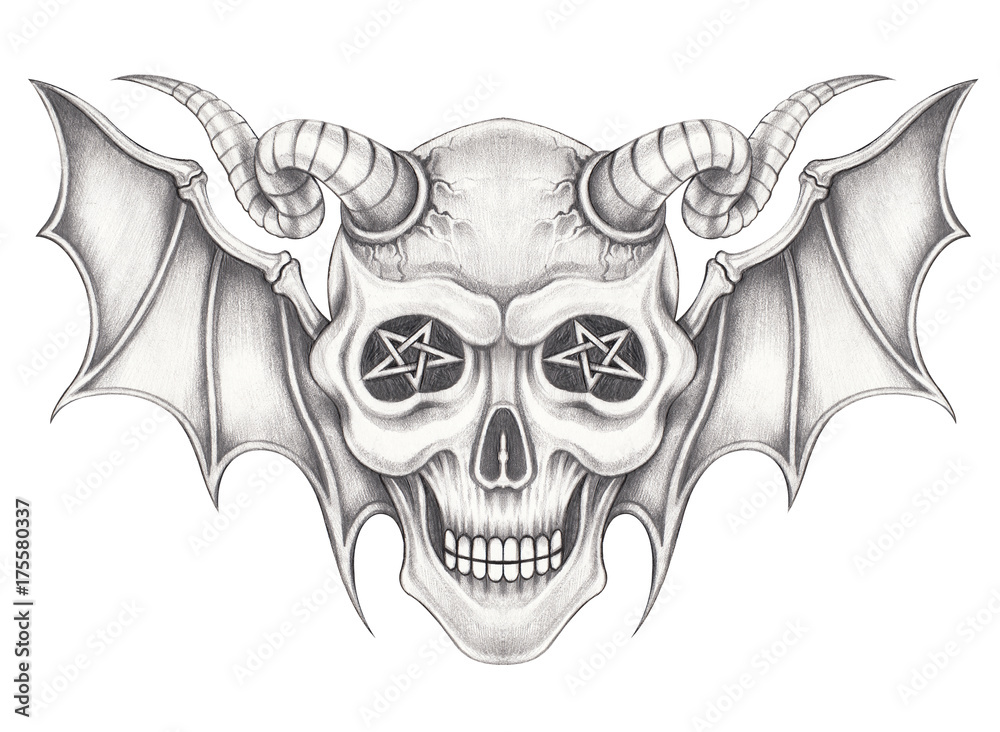 Devil Skull Drawing