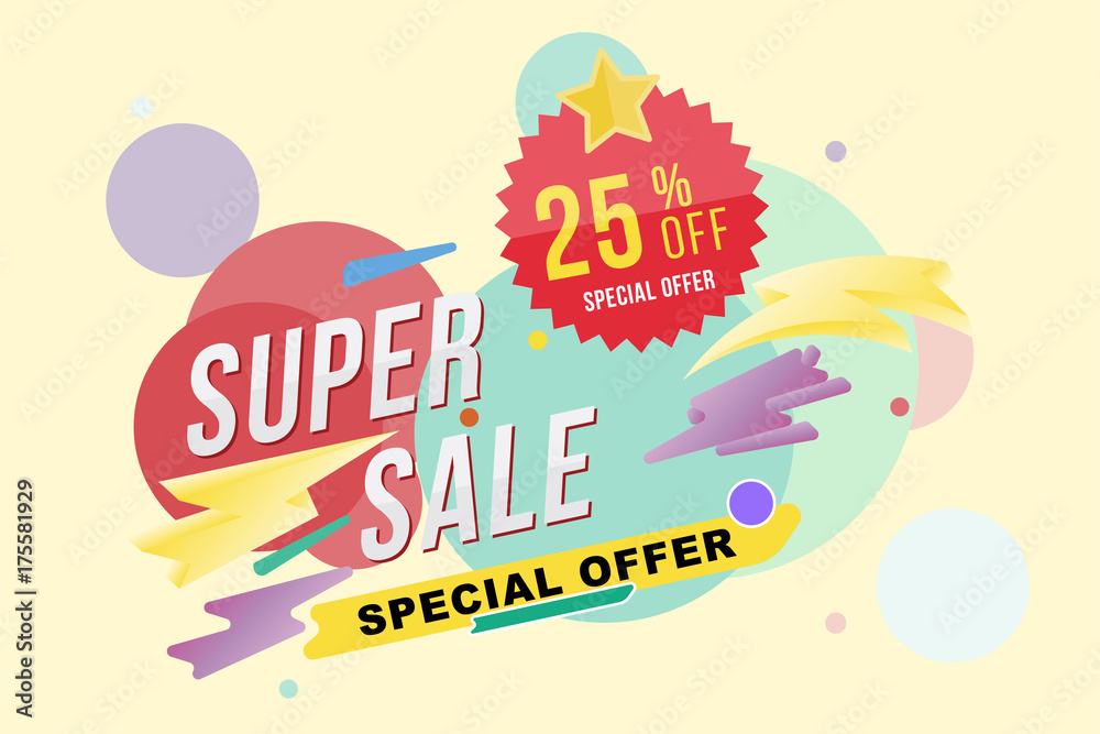 Super sale 25 percent discount poster and flyer. Template for design ...