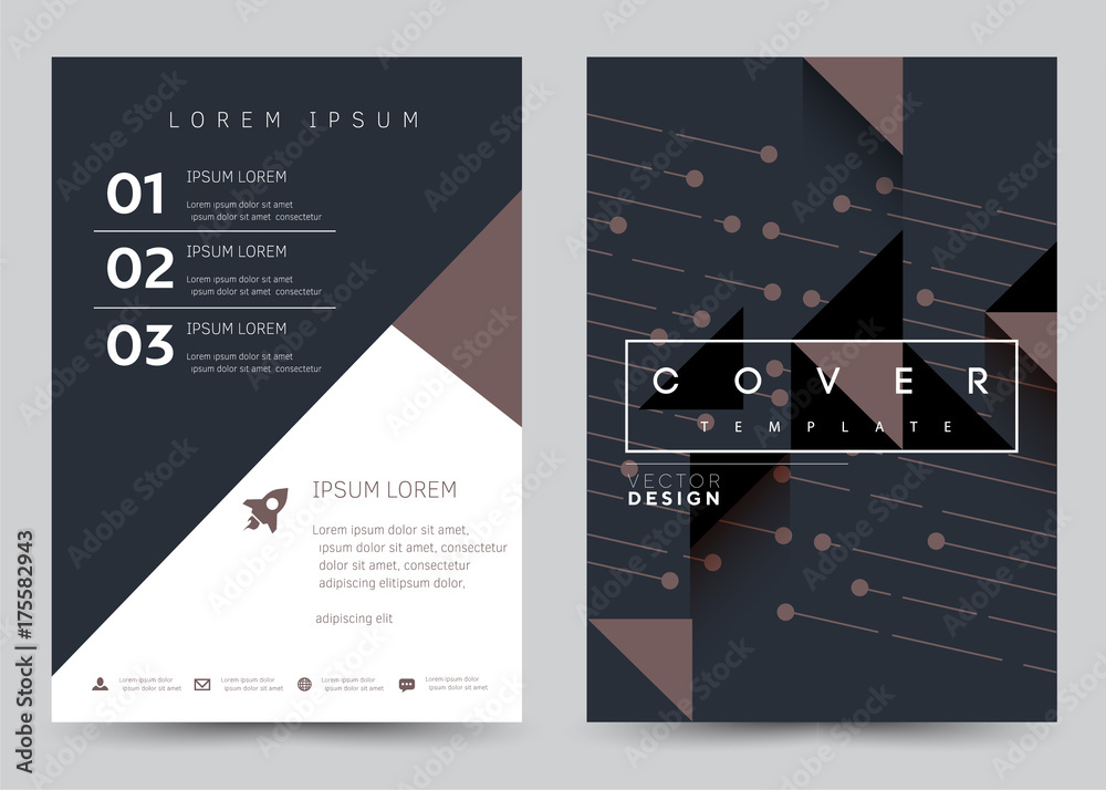 Cover Design Vector template set Brochure, Annual Report, Magazine ...
