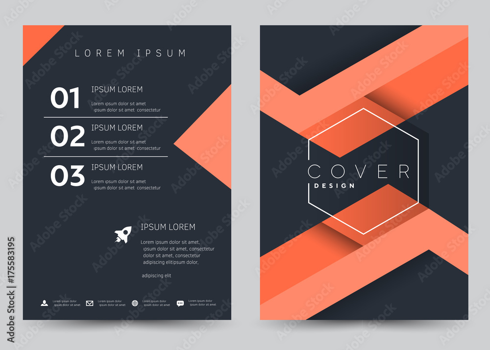 Cover Design Vector template set Brochure, Annual Report, Magazine ...
