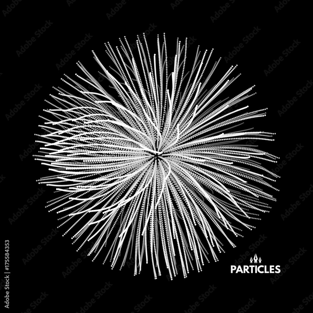 3d Abstract Sphere Array With Dynamic Particles Modern Science And