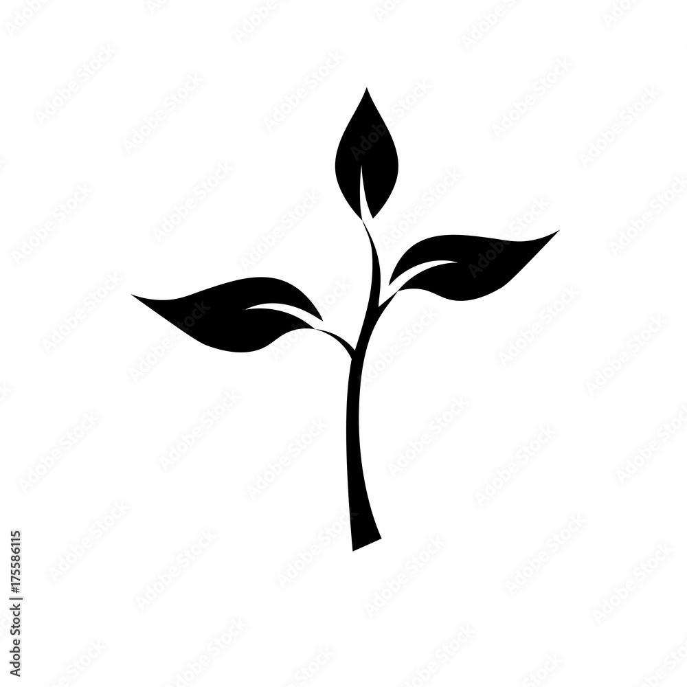 Sapling Clipart Black And White