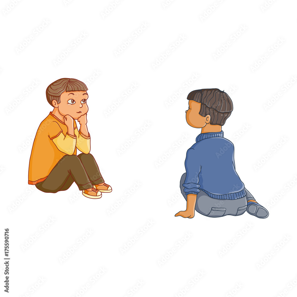 Kids Listening To Others Clip Art