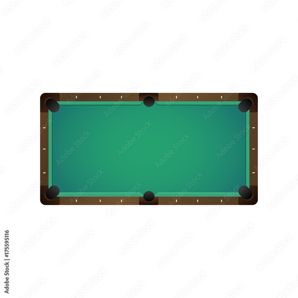 vector flat cartoon billiard pool, snooker felt empty green table top ...