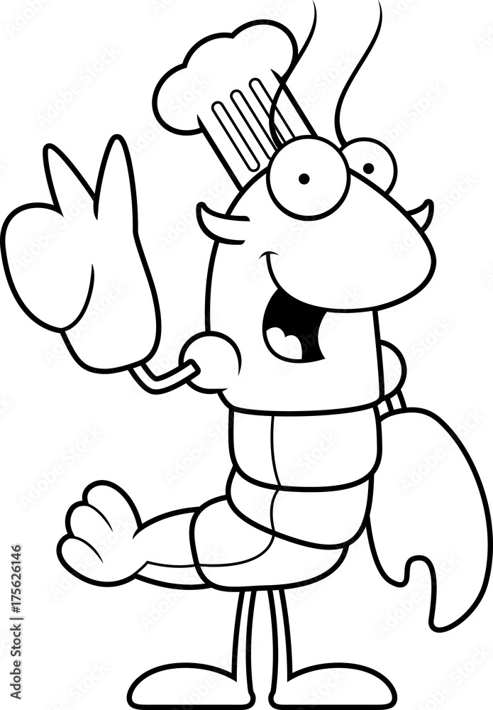 Cartoon Crawfish Chef Peace Stock Vector | Adobe Stock