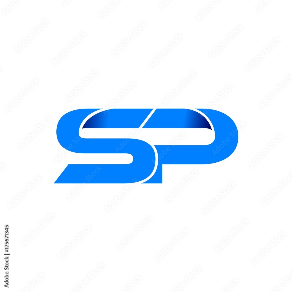 sp logo initial logo vector modern blue fold style Stock-Vektorgrafik ...