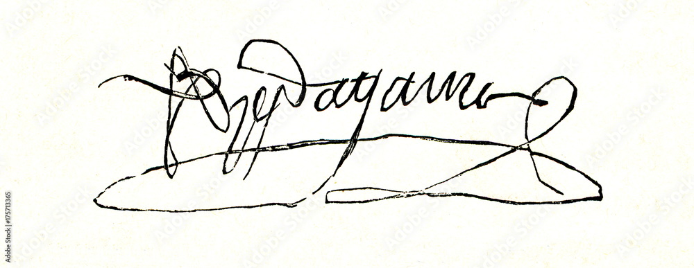 Signature of Vasco da Gama, Portuguese explorer and the first European ...