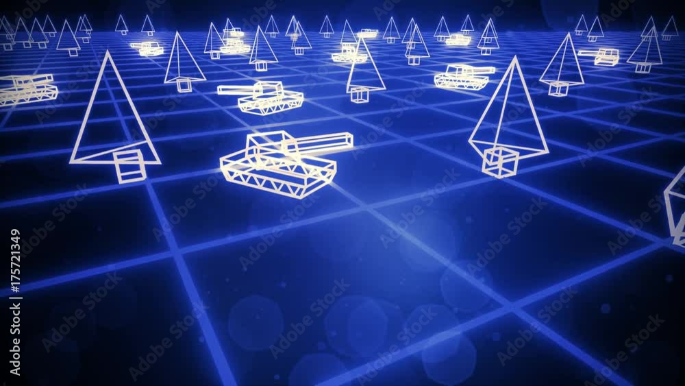 Retro 80s game tanks VHS tape video war battle vector arcade tron ...