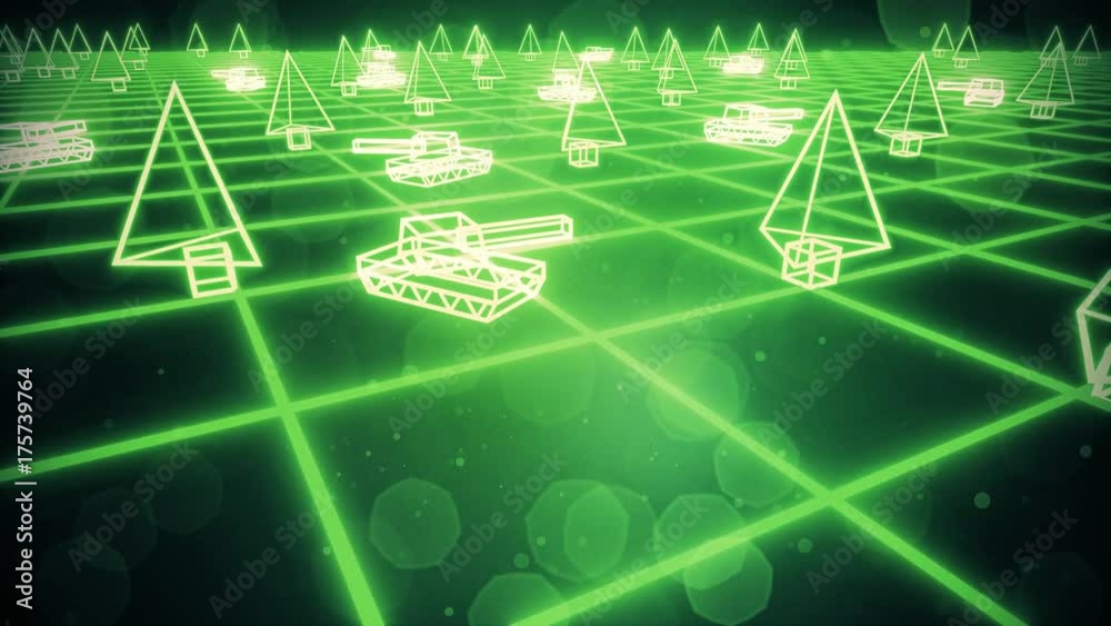 Retro 80s game tanks VHS tape video war battle vector arcade tron ...