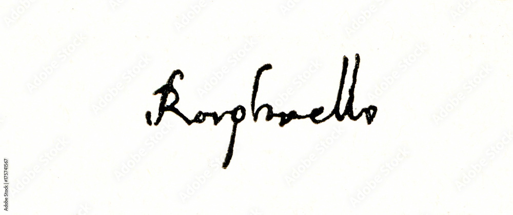 Autograph of Raphael, Italian painter and architect of the High ...