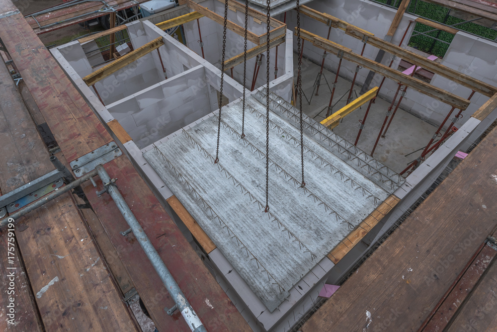 Scaffolding and formwork in the installation building on site ...