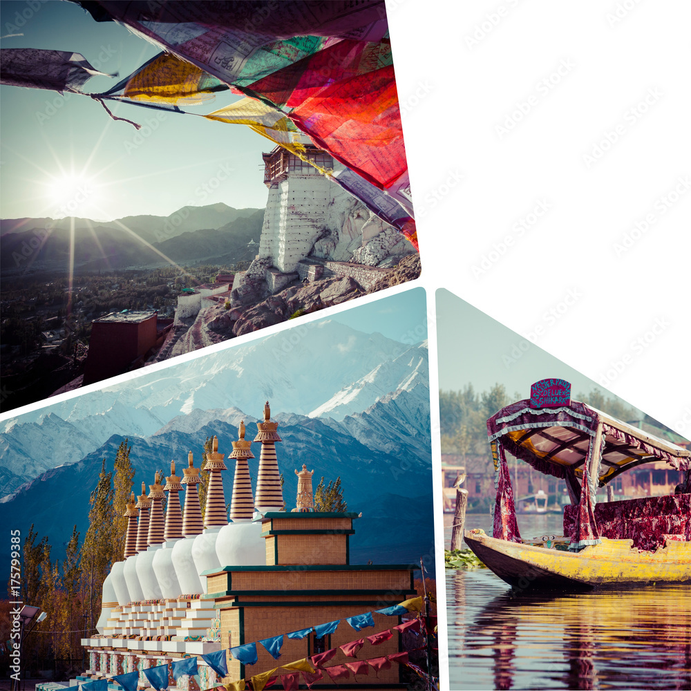 Collage of India images - travel background (my photos) Stock Photo ...