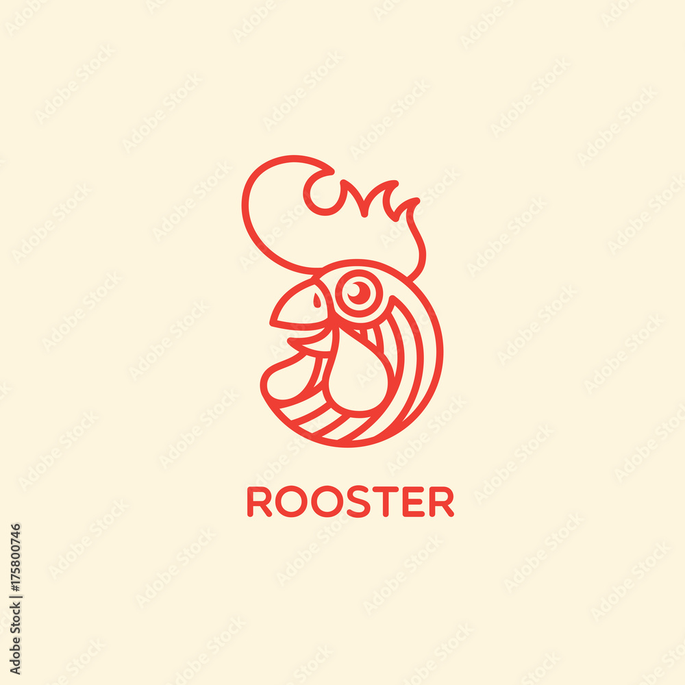 Rooster logo Stock Vector | Adobe Stock