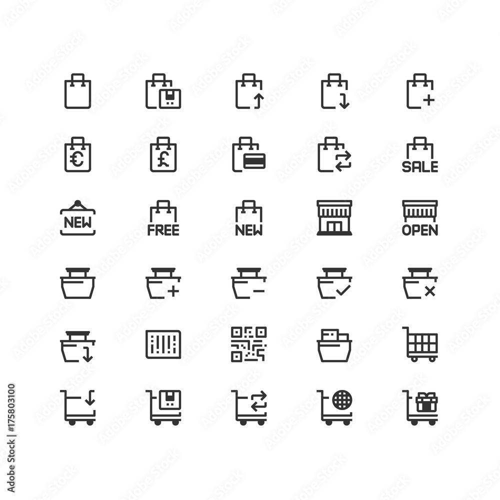 Minimal icon set of Shopping Vector Line Icons Collection , good choice ...