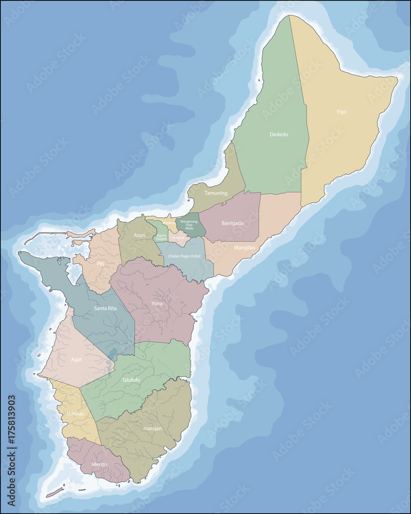 Map of Guam Stock Vector | Adobe Stock