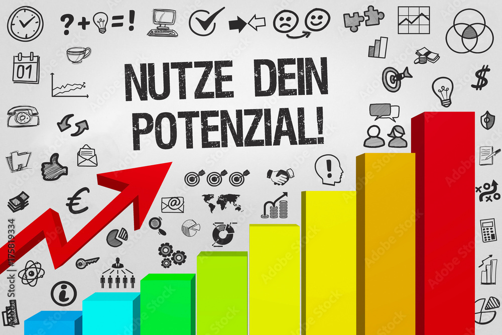 Nutze Dein Potenzial! / Diagramm mit Symbole Stock-Foto | Adobe Stock