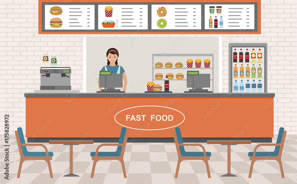 Fast Food Restaurant Counter Design