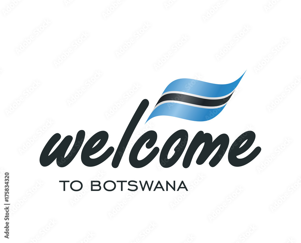 Welcome to Botswana flag sign logo icon Stock Vector | Adobe Stock