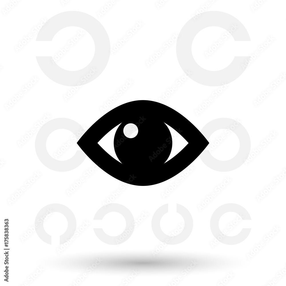 Simple flat black eye pictogram on white background. Stock Vector ...