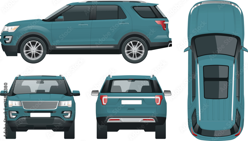 Off-road write car Modern VIP transport. Offroad truck template vector ...