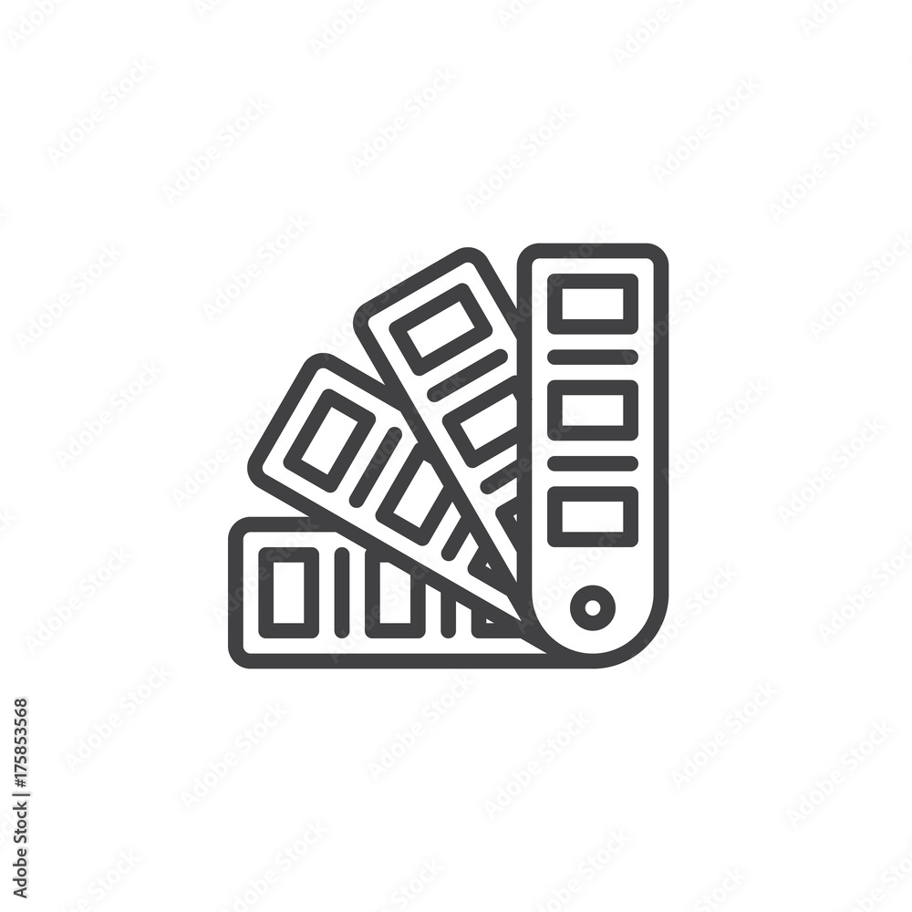 Pantone color line icon, outline vector sign, linear style pictogram ...