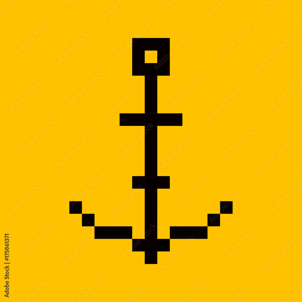 Anchor pixel art cartoon retro game style Stock Vector | Adobe Stock