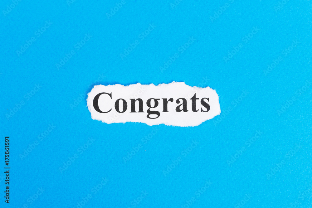 Congrats text on paper. Word Congrats on torn paper. Concept Image ...
