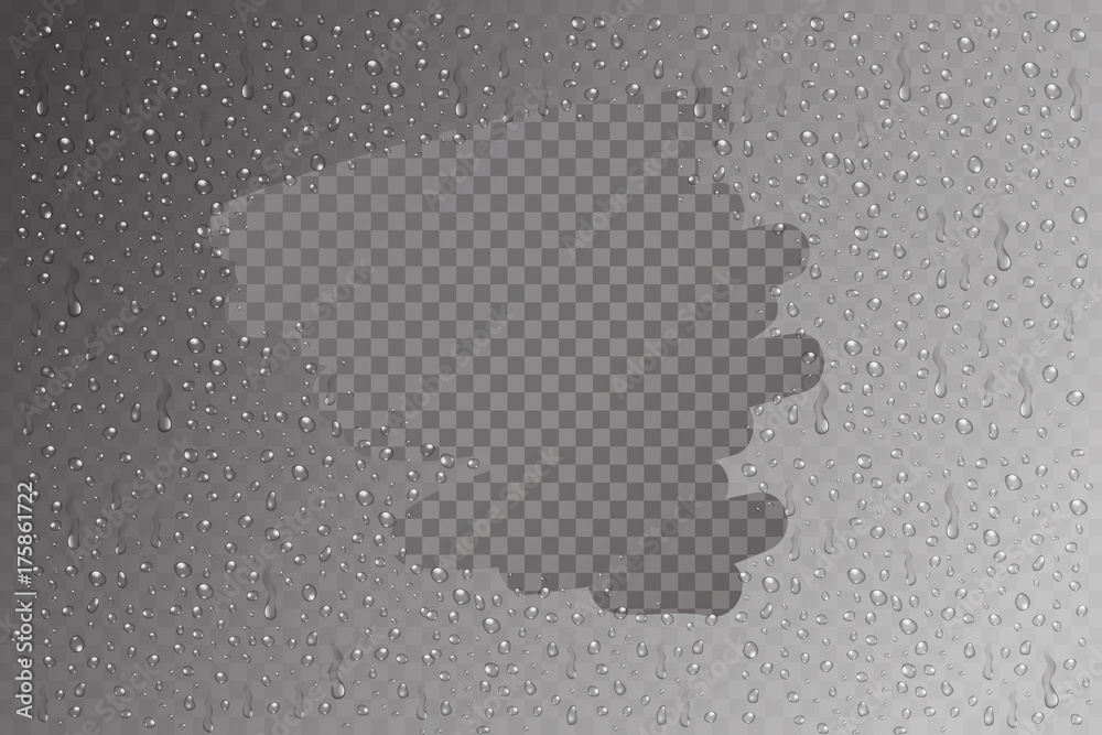 Vector realistic isolated water on glass effect for decoration and ...