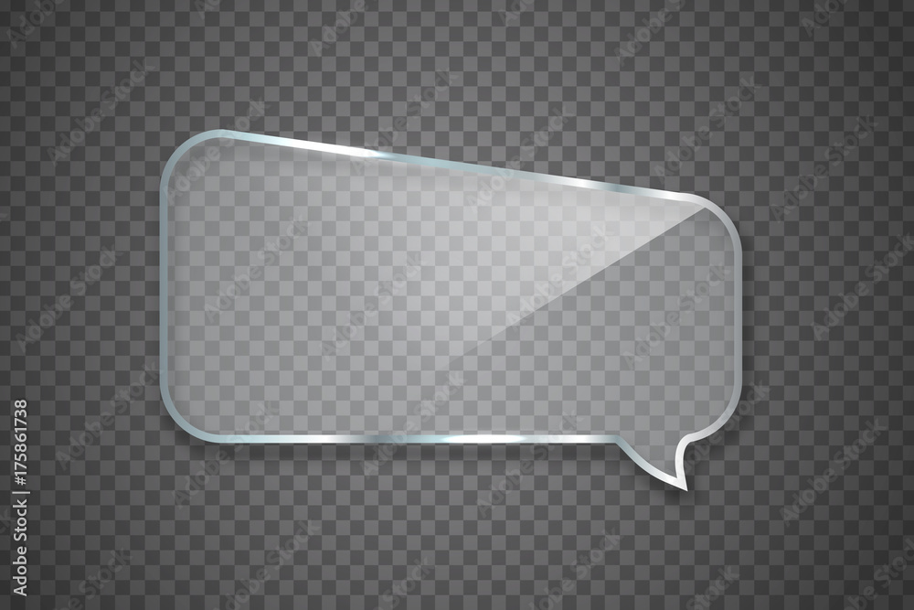 Vector realistic isolated glossy glass speech bubble for decoration and ...