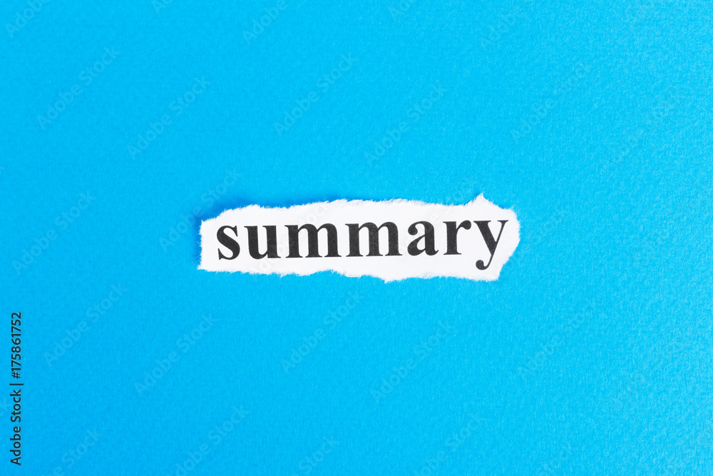 Summary text on paper. Word Summary on torn paper. Concept Image Stock ...