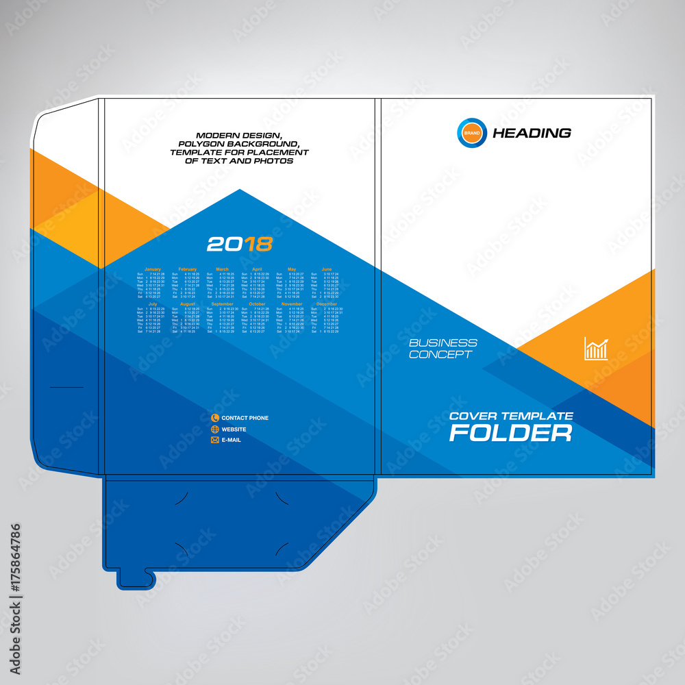 Cover design for folder, brochure, catalogue, layout for placement of ...