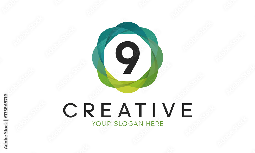Nine Number Logo Stock Vector | Adobe Stock