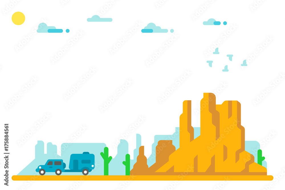 Flat design Arizona trip background Stock Vector | Adobe Stock