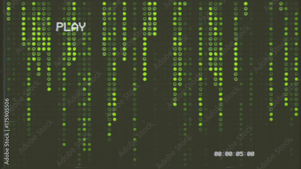 Fake VHS tape: random smiley-face characters falling down (code rain ...