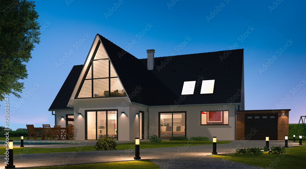 Belle maison moderne architecte Photos | Adobe Stock