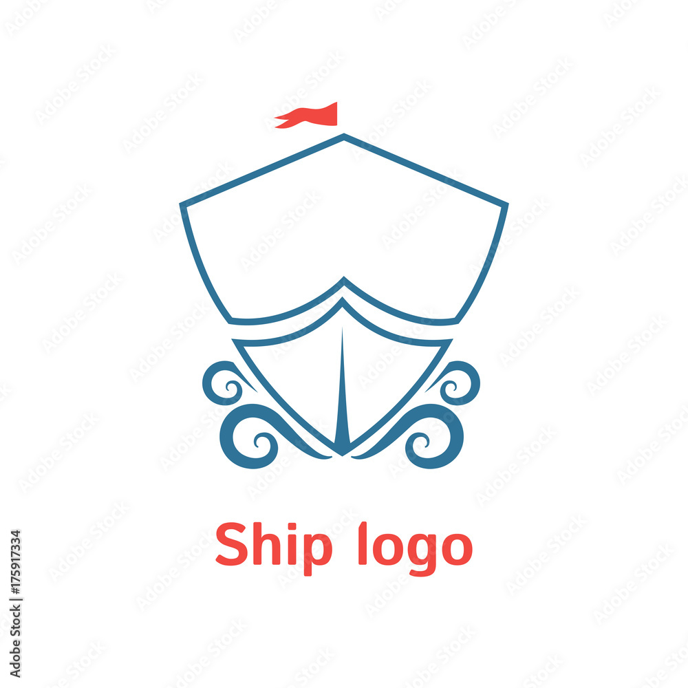 Sailboat vector logo template. Boat label. Simple logotype for business ...