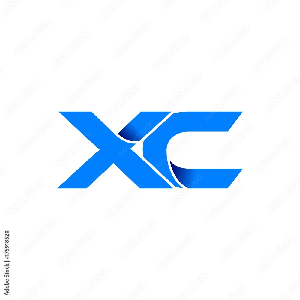 xc logo initial logo vector modern blue fold style Stock Vector | Adobe ...
