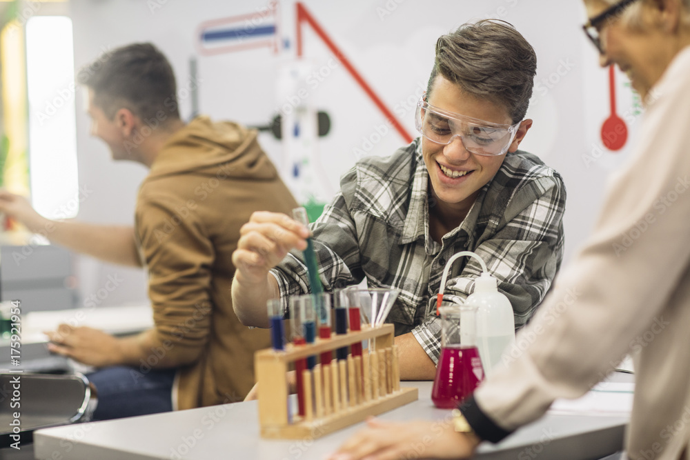 Student on Chemistry Class Stock Photo | Adobe Stock