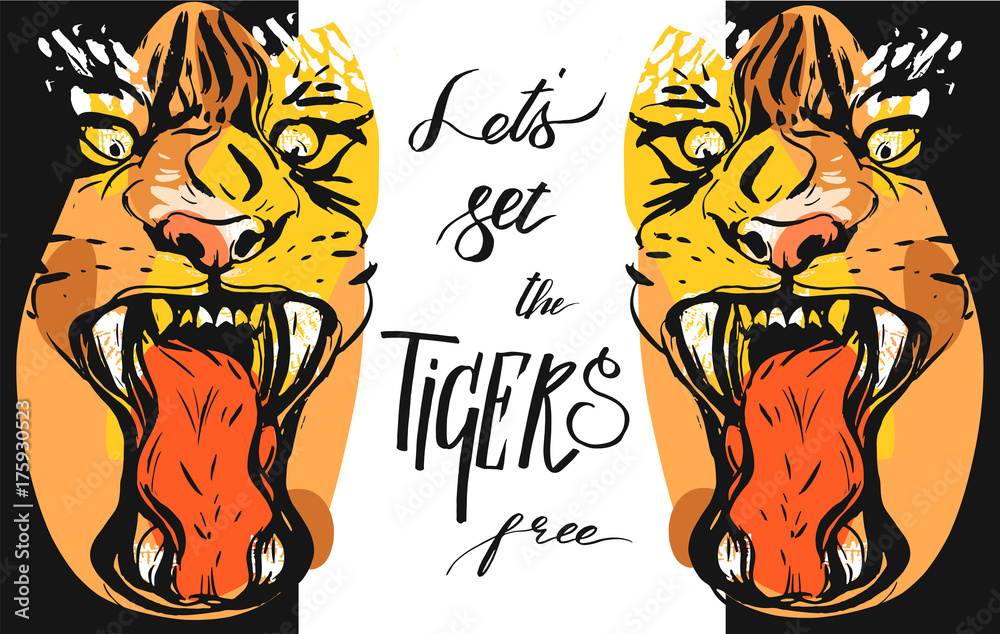 angry tiger face Stock Vector | Adobe Stock