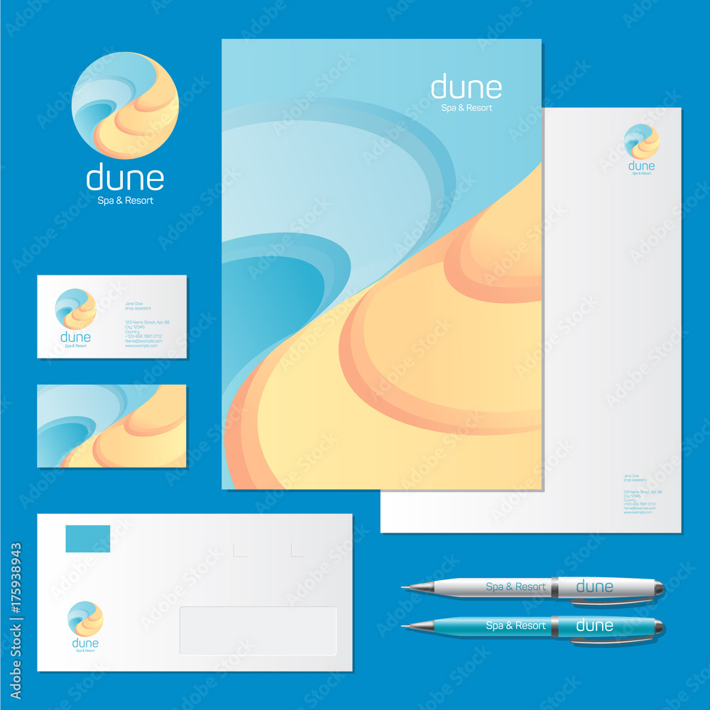 Dune spa &Resort logo. Sea and sand logo and corporate identity ...